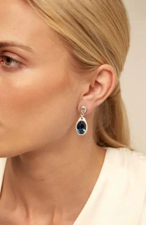 UNODE50 Sterling -plated Crystal Drop Earrings