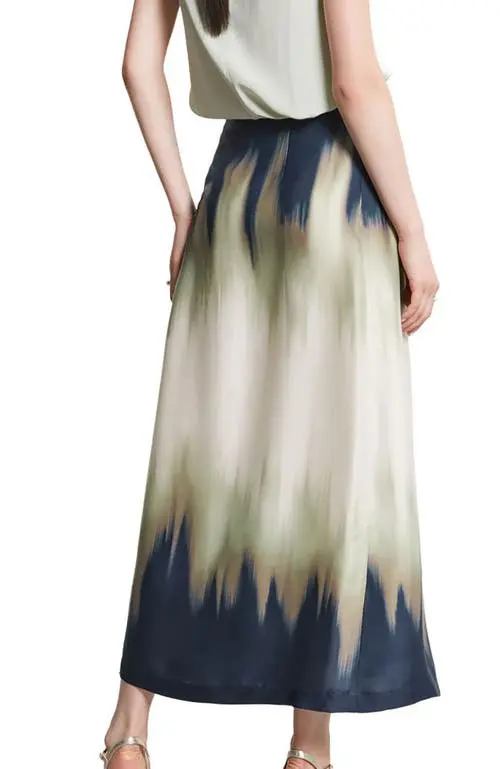 OTTOD'AME Printed Viscose Maxi Skirt