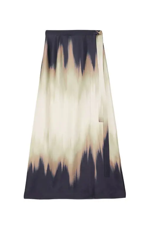 OTTOD'AME Printed Viscose Maxi Skirt