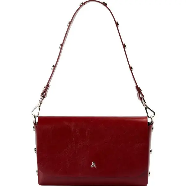 SCALPERS Mini Leather Studs Bag - Red