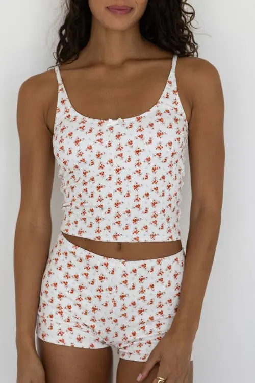 Geode Swimwear Haze V-neck Cropped Tankini Top - Green