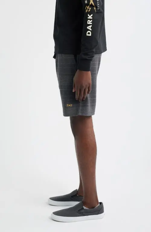 DARK SEAS Cyrus Stripe French Terry Drawstring Shorts - Black