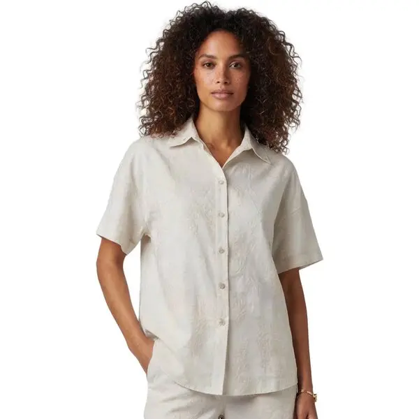 LORDS OF HARLECH Paisley Explosion Linen Printed Shirt - Paisley Explosion Ivory
