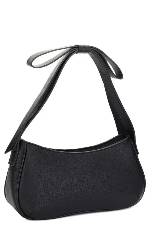 MALI + LILI Marissa Bow Vegan Leather Shoulder Bag - Black