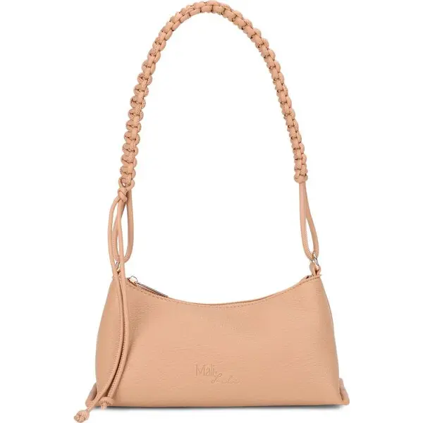 MALI + LILI Phoebe Vegan Leather Shoulder Bag With Braided Strap - Camel