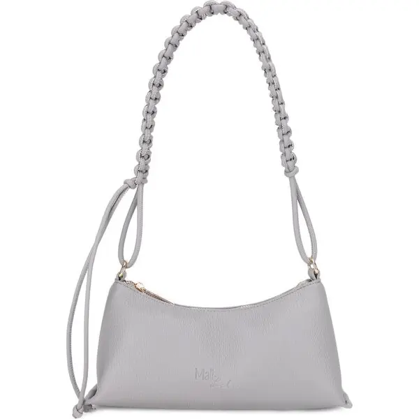 MALI + LILI Phoebe Vegan Leather Shoulder Bag With Braided Strap - Grey