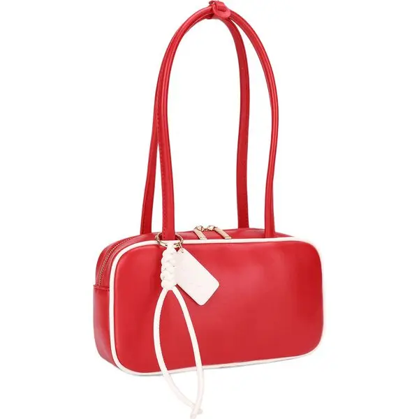 MALI + LILI Eko Vegan Leather Shoulder Bag - Red Bone