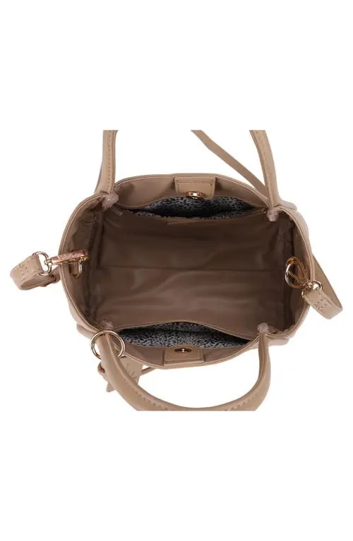 MALI + LILI Mabel Vegan Leather Satchel - Camel