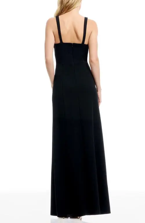 Dress The Population Nettie Side Slit Gown - Black