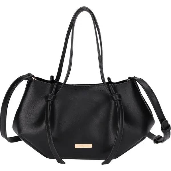 MALI + LILI Mini Lou Lou Vegan Leather Tote - Black