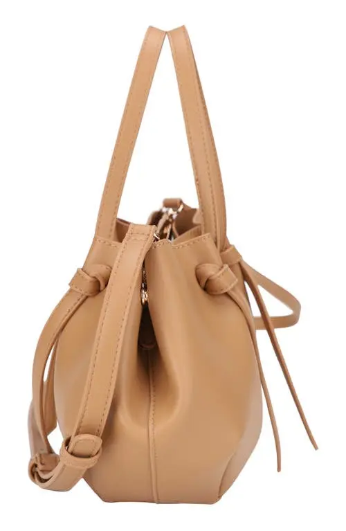 MALI + LILI Mini Lou Lou Vegan Leather Tote - Camel