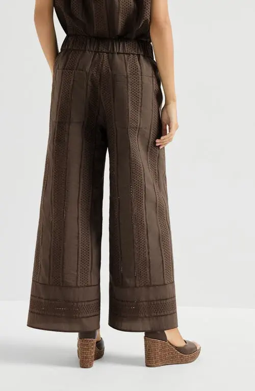 Brunello Cucinelli Broderie Anglaise Track Trousers