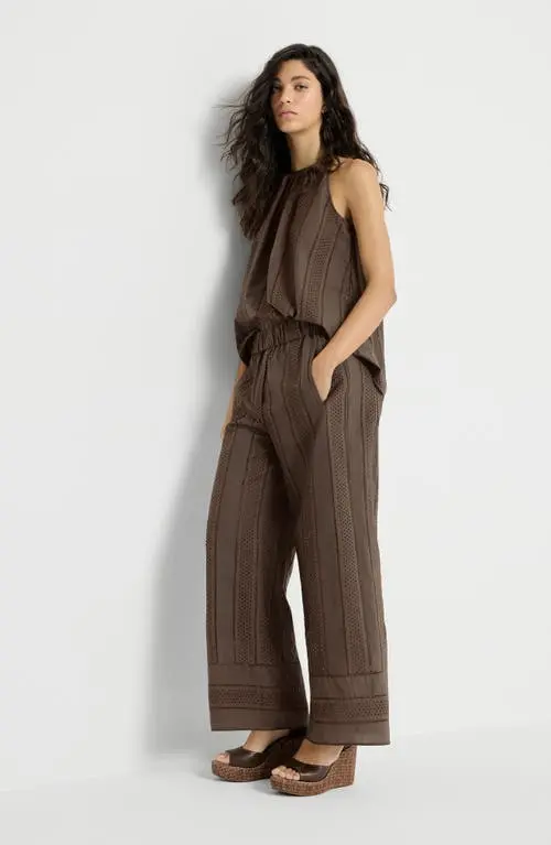 Brunello Cucinelli Broderie Anglaise Track Trousers