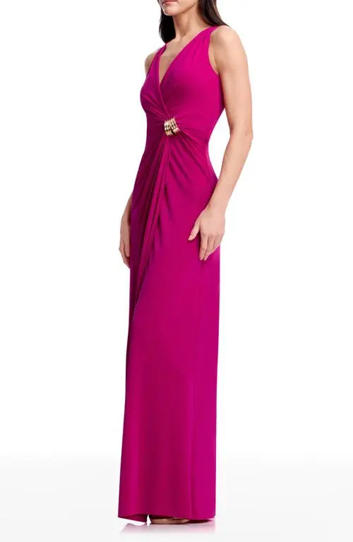 Dress The Population Sleeveless A-line Gown With Embellished Waist