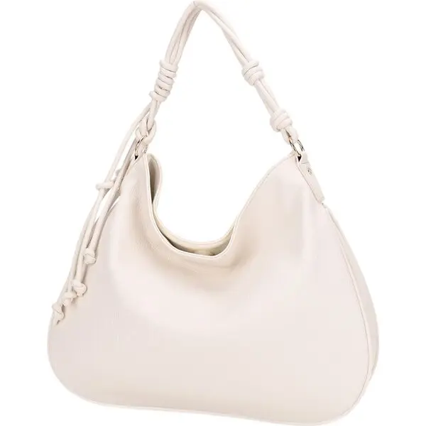 MALI + LILI Yasmin Vegan Leather Hobo Shoulder Bag - Cream