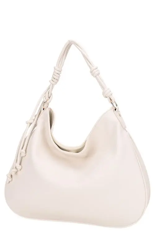 MALI + LILI Yasmin Vegan Leather Hobo Shoulder Bag - Cream