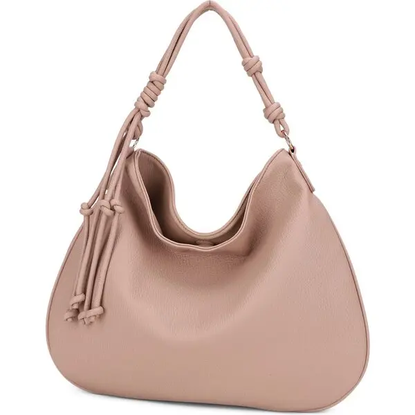 MALI + LILI Yasmin Vegan Leather Hobo Shoulder Bag - Sand