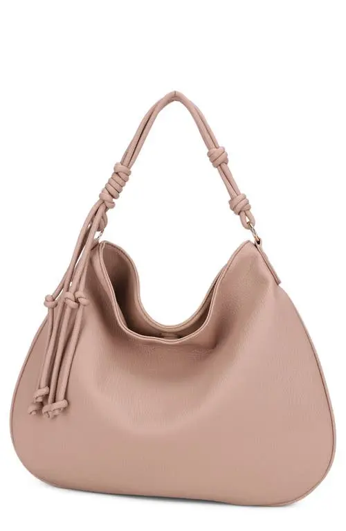 MALI + LILI Yasmin Vegan Leather Hobo Shoulder Bag - Sand