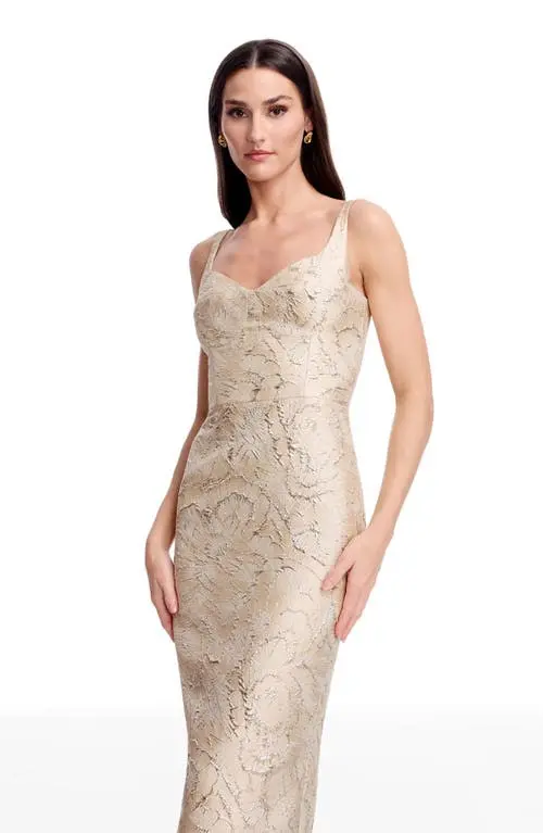 Dress The Population Elijah Seamed Jacquard Column Gown