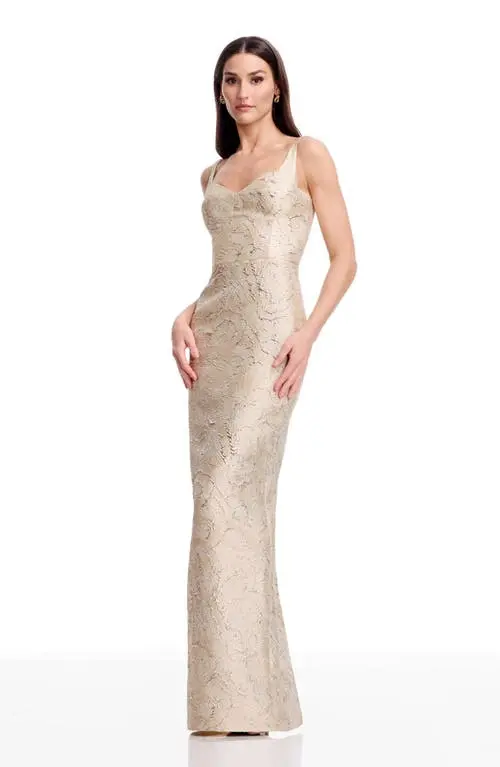 Dress The Population Elijah Seamed Jacquard Column Gown