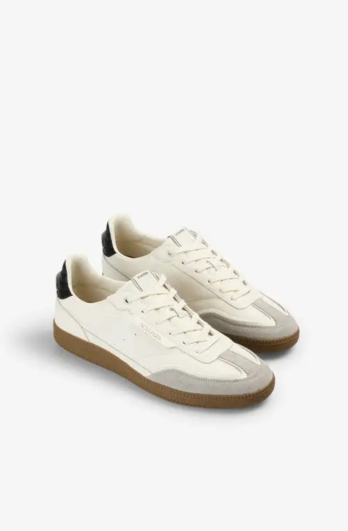 SCALPERS Leather Sneaker Contrast Sole - White