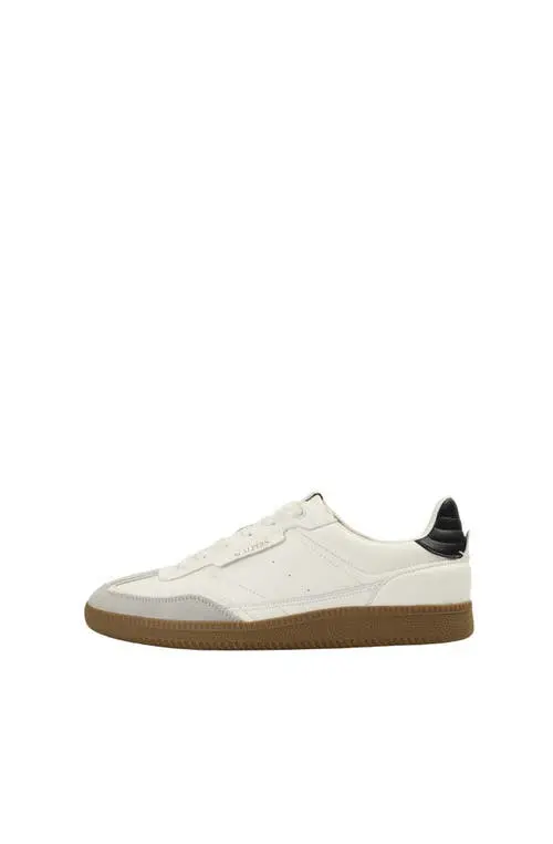 SCALPERS Leather Sneaker Contrast Sole - White