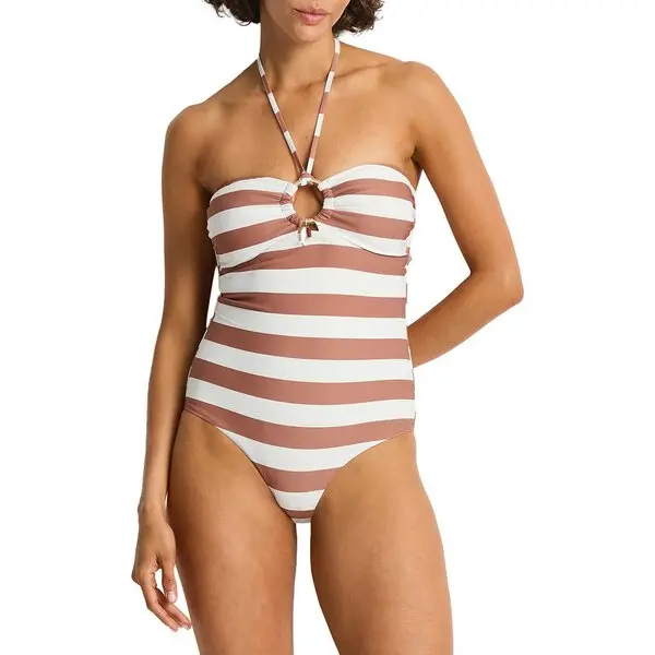 SEA LEVEL Armour Ring One-piece Swimsuit - Tan