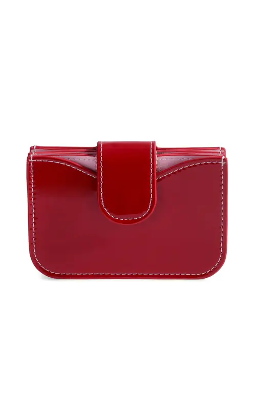 JURGI Lili Patent Leather Accordion Wallet - Red