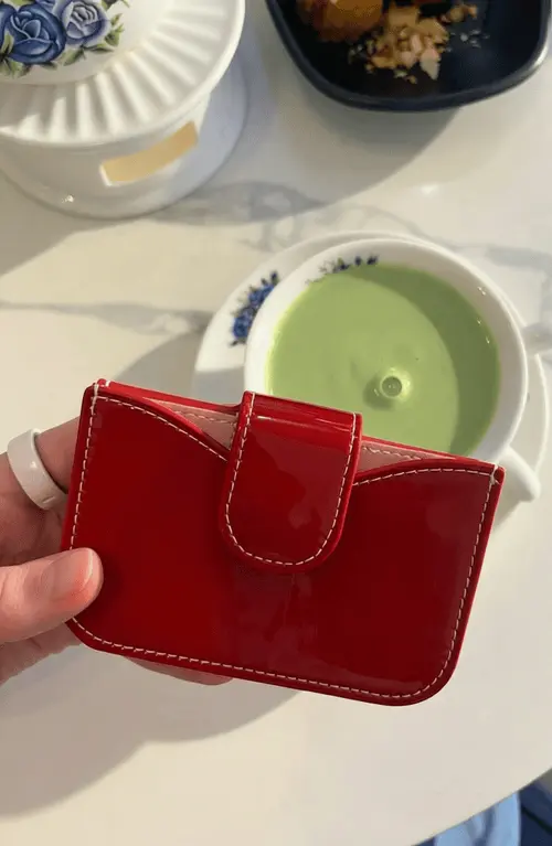 JURGI Lili Patent Leather Accordion Wallet - Red