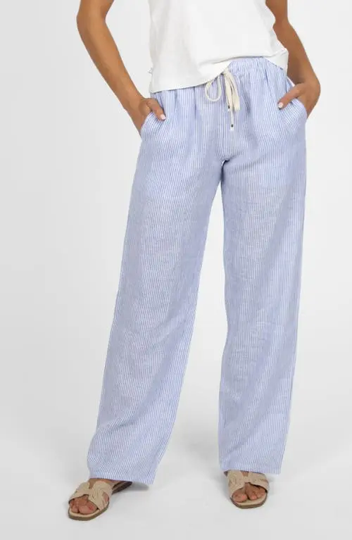 LEISURE LAB Relaxed Fit Linen Stripe Pants