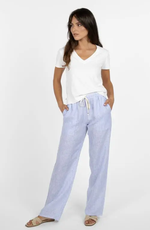 LEISURE LAB Relaxed Fit Linen Stripe Pants