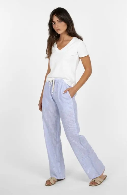 LEISURE LAB Relaxed Fit Linen Stripe Pants