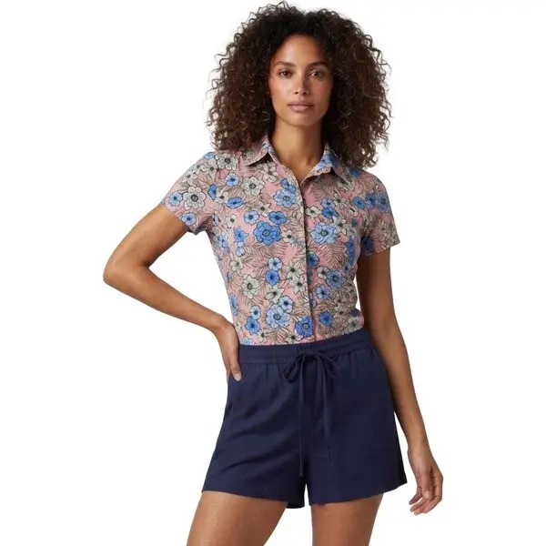 LORDS OF HARLECH Tropical Mix Printed Shirt - Tropical Mix Coral