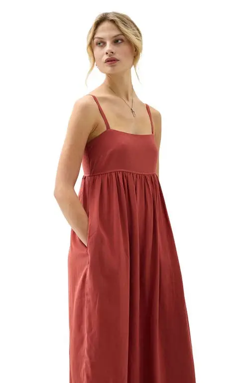 Richer Poorer Linen Blend Maxi Dress - Marsala