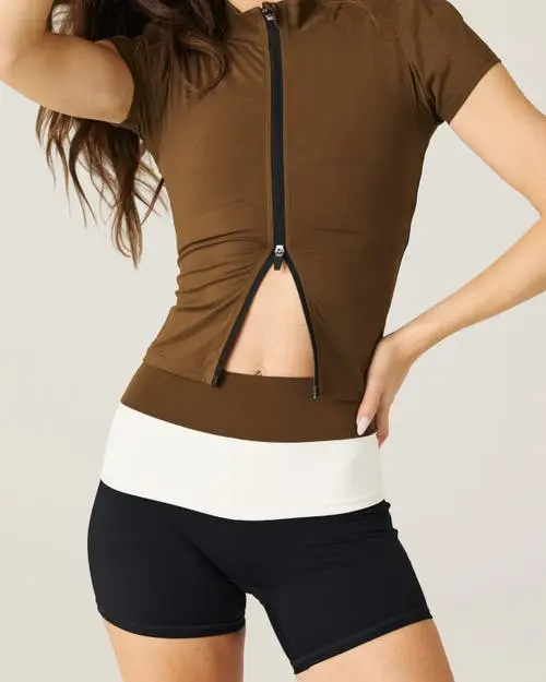 DAUGHTER LESSONS Contour Cap Sleeve Jacket - Brown