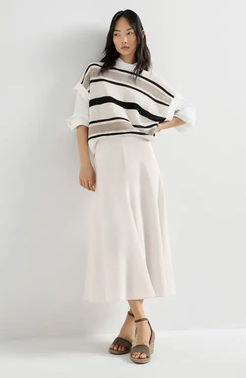 Brunello Cucinelli Cotton Organza Skirt - Milk