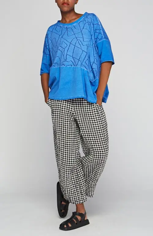 LUUKAA Rio Checkered Gauze Linen Pants