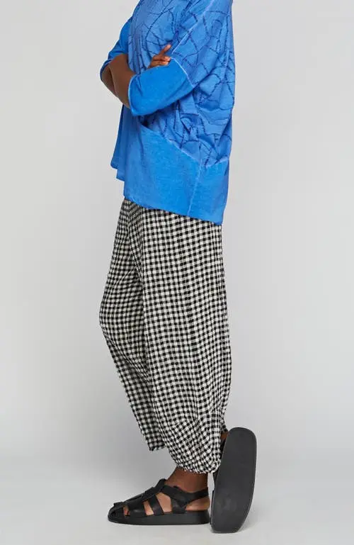 LUUKAA Rio Checkered Gauze Linen Pants