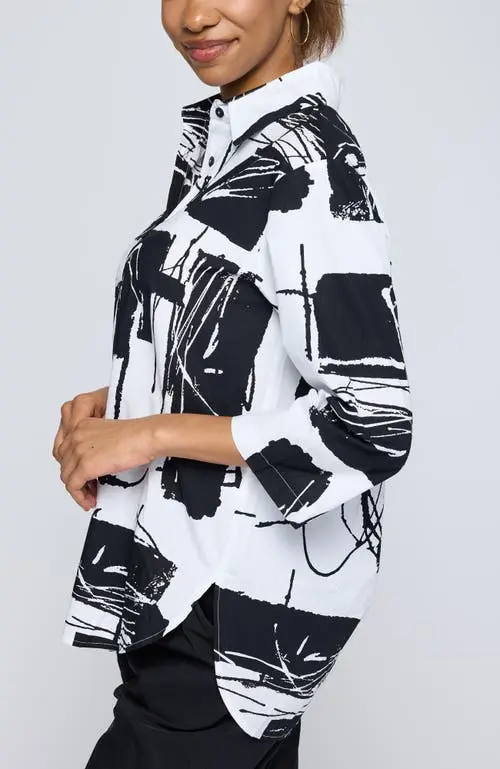 LUUKAA Elowen Printed Poplin Shirt - White