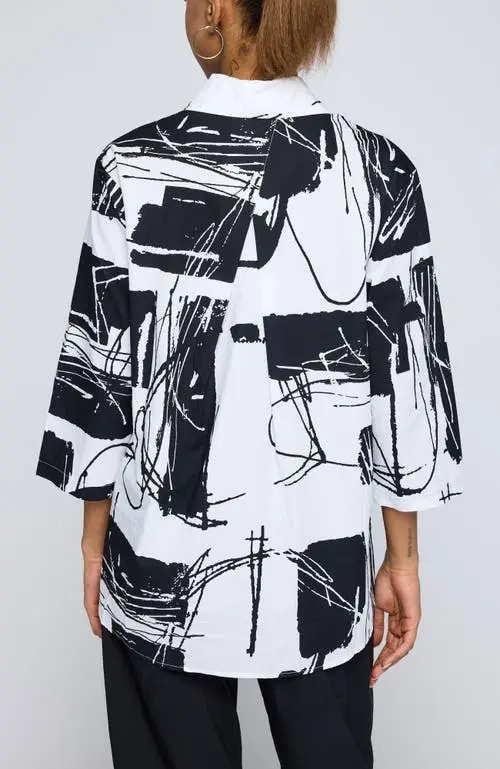 LUUKAA Elowen Printed Poplin Shirt - White