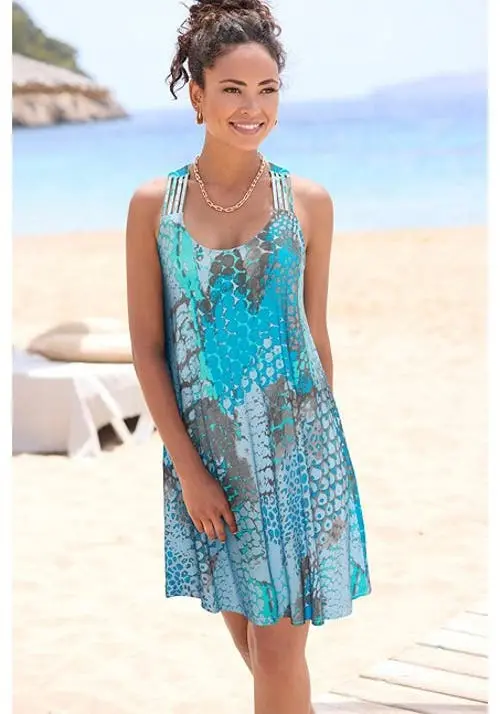 LASCANA Strappy Detail Print Dress