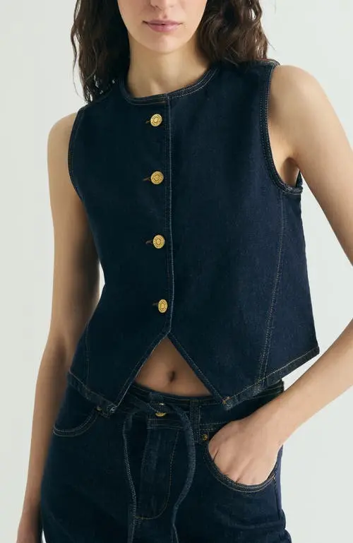 SCALPERS Cropped Denim Vest