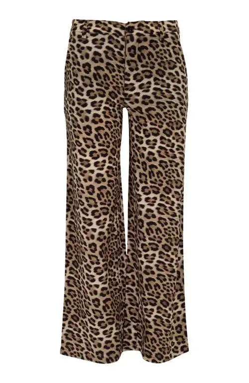 LORDS OF HARLECH Leopard Print Wool Wide-leg Trousers