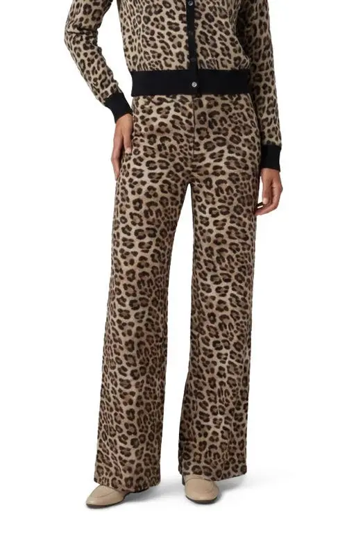 LORDS OF HARLECH Leopard Print Wool Wide-leg Trousers
