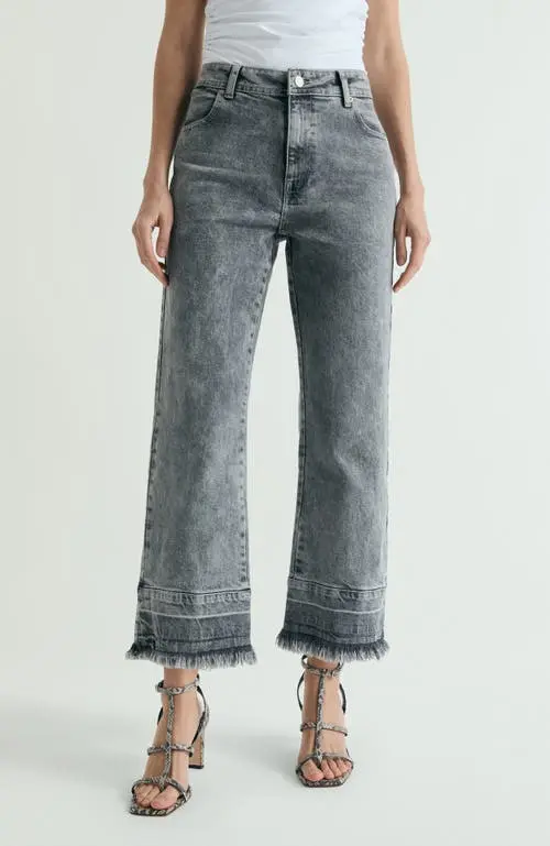 SCALPERS Rivetwash Denim Straight Leg Jeans - Grey