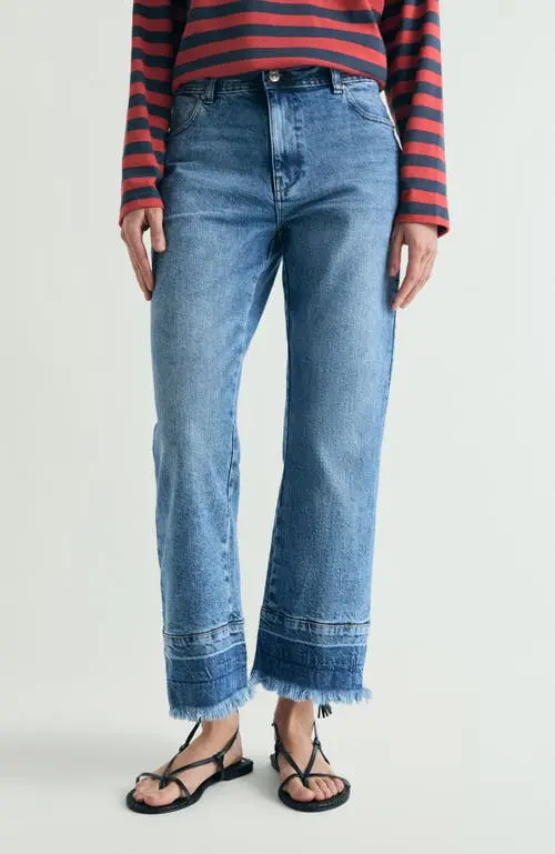 SCALPERS Rivetwash Denim Straight Leg Jeans - Lightindigo