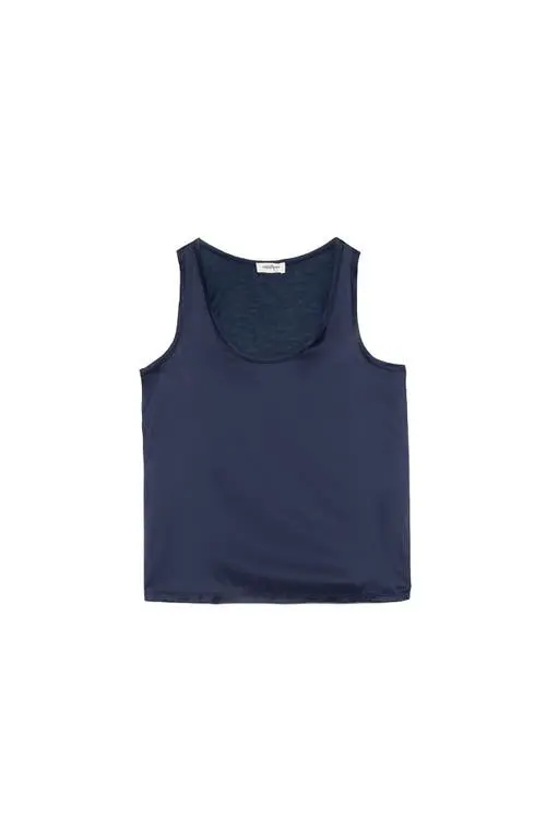 OTTOD'AME Two-fabric Sleeveless Crewneck Tank
