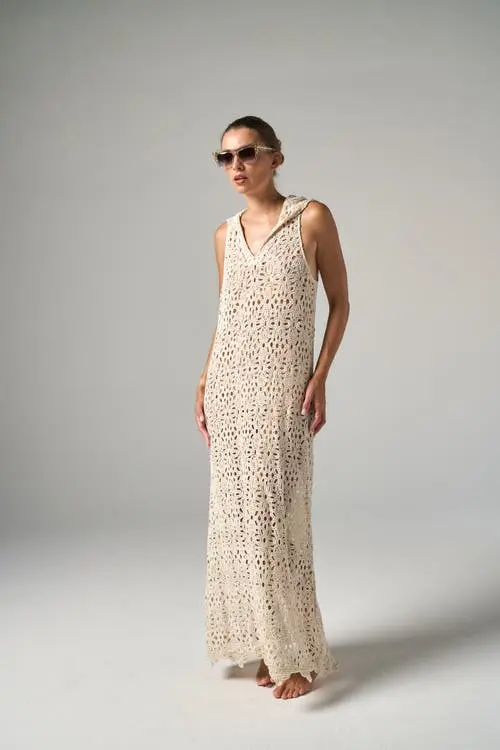 JBQ Lainey Sleeveless Maxi Dress With Hooded Detail