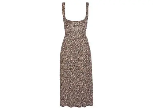 LASCANA Floral Midi Dress With Bow Detail