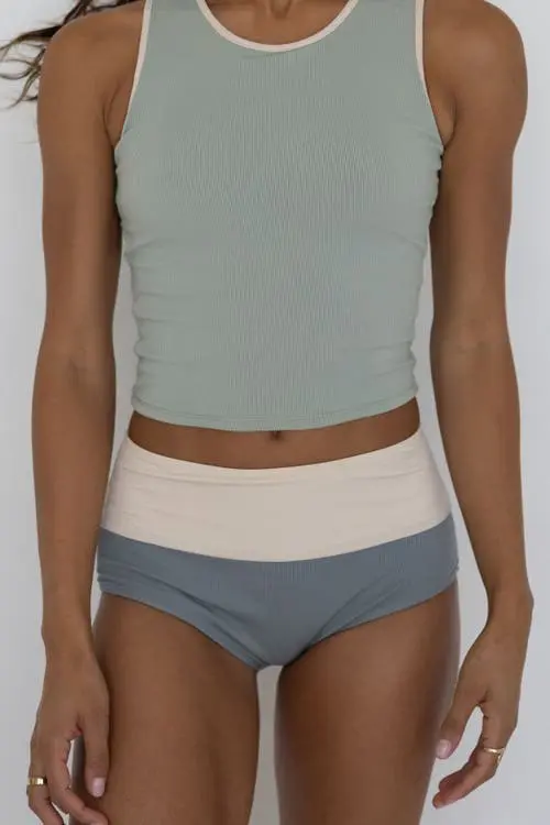 Geode Swimwear Bella High-waisted Bikini Bottoms - Green